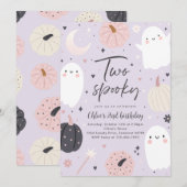 Two Spooky Boho Halloween Ghost 2nd Birthday Party Invitation | Zazzle