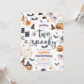 Two Spooky Cute Halloween Ghost 2nd Birthday Party Invitation | Zazzle