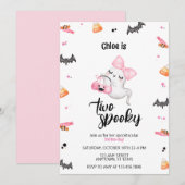Two Spooky Girl 2nd Boo-Day Halloween Birthday Invitation | Zazzle