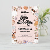 Two Spooky Groovy Halloween 2nd Birthday Invitation | Zazzle