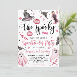 Two Spooky Halloween 2nd Birthday Invitation | Zazzle