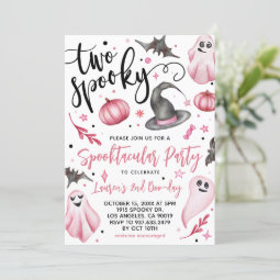 Two Spooky Halloween 2nd Birthday Invitation | Zazzle