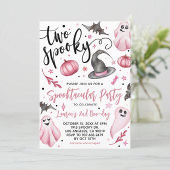 Two Spooky Halloween 2nd Birthday Invitation | Zazzle