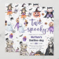 Two Spooky Halloween Ghost 2nd Birthday Party Invitation | Zazzle