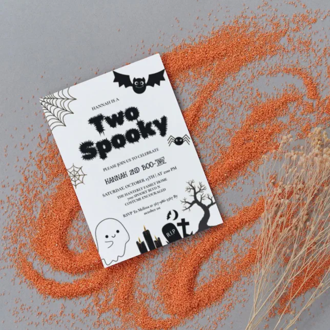 Two Spooky Halloween Second birthday party Invitation | Zazzle