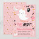 Two Spooky Pink Ghost Halloween Birthday Invitation | Zazzle