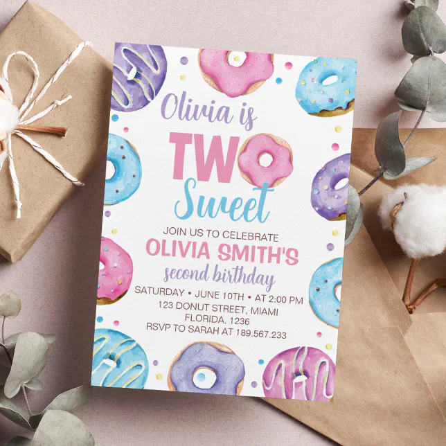Two Sweet Birthday Invitation | Zazzle