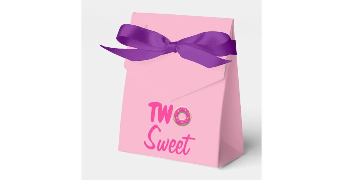Two Sweet Donut 2nd Birthday Favor Boxes | Zazzle
