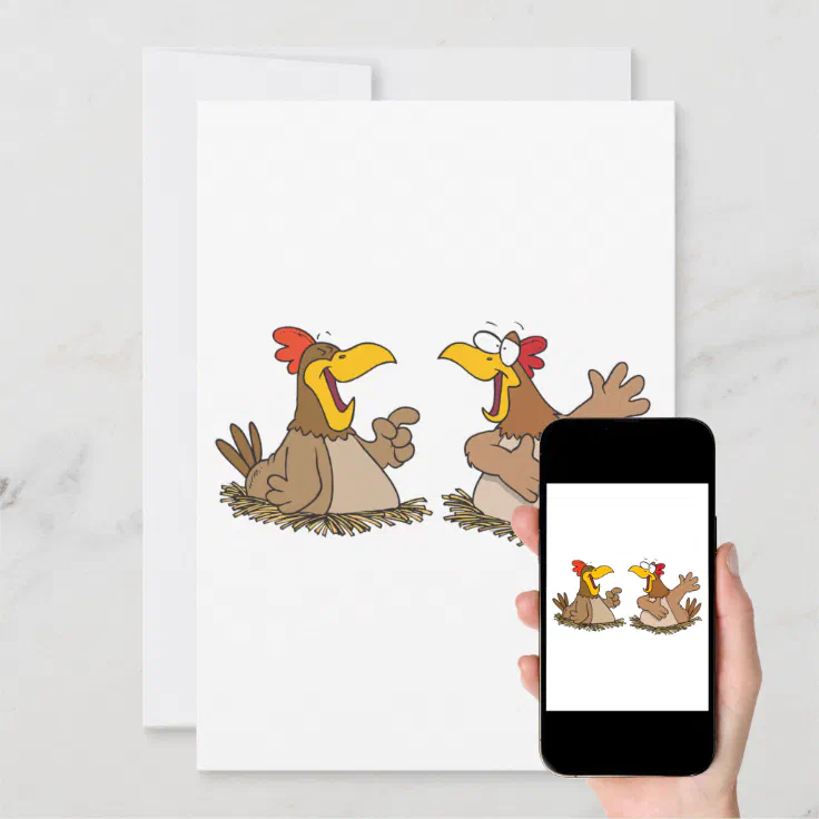 Two Talking Chickens Invitation | Zazzle