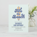 Two the Beach Surfboard Beach 2nd Birthday Invitation | Zazzle