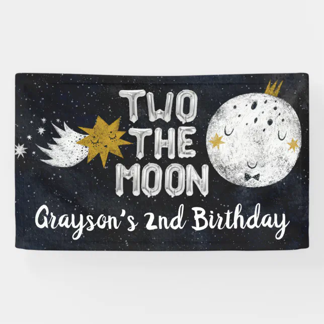 Two the Moon 2nd Birthday Welcome Sign | Zazzle