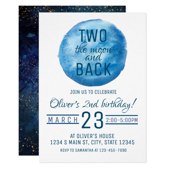 Two the moon birthday invitation | Zazzle.com