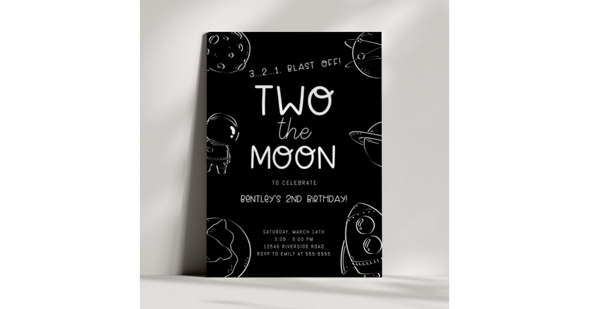 Two the Moon Invitation | Zazzle