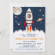 Two the Moon Rocket Ship 2nd Birthday Photo Invitation | Zazzle