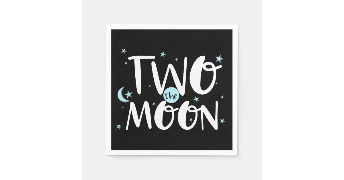 TWO THE MOON Rocket Ship Space 2nd Birthday Party Napkins | Zazzle