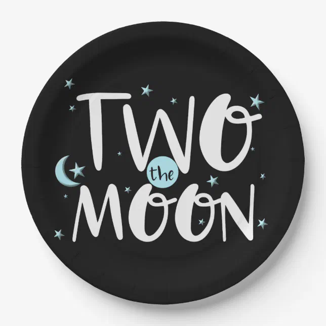 TWO THE MOON Rocket Ship Space 2nd Birthday Party Paper Plates | Zazzle
