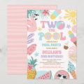 Two The Pool Summer 2nd Birthday Pool Party Invitation | Zazzle