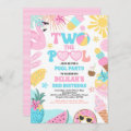 Two The Pool Summer 2nd Birthday Pool Party Invitation | Zazzle
