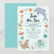 Two the Sea Ocean Animals Kids Second Birthday Invitation | Zazzle