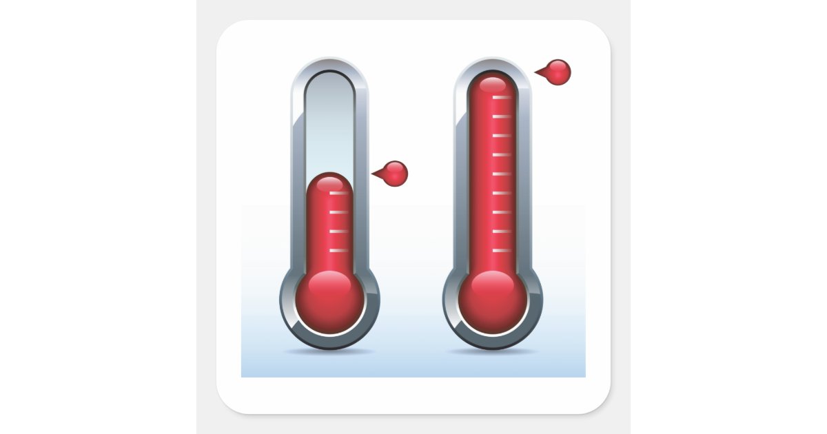 Two Thermometers Square Sticker | Zazzle