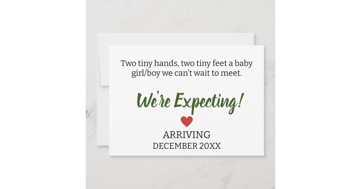 Two tiny hands, two tiny feet a baby girl/boy we announcement | Zazzle