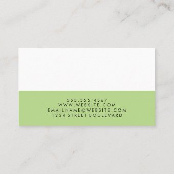 Two Tone Color Block Green Signature Business Card | Zazzle
