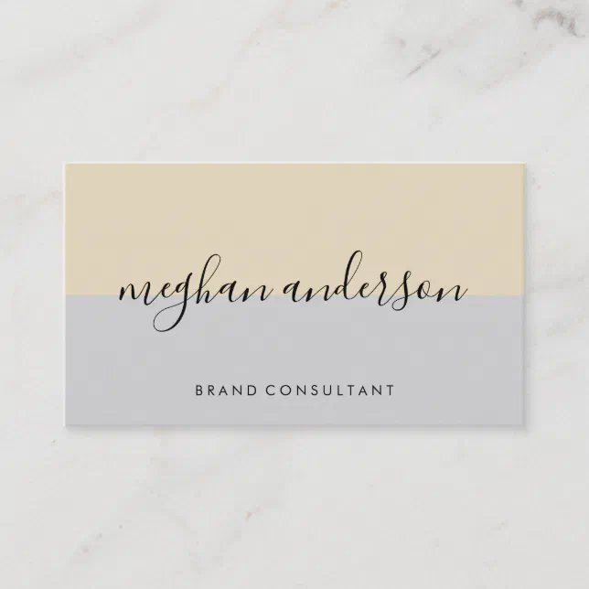 Two Tone Color Block Signature Business Card | Zazzle