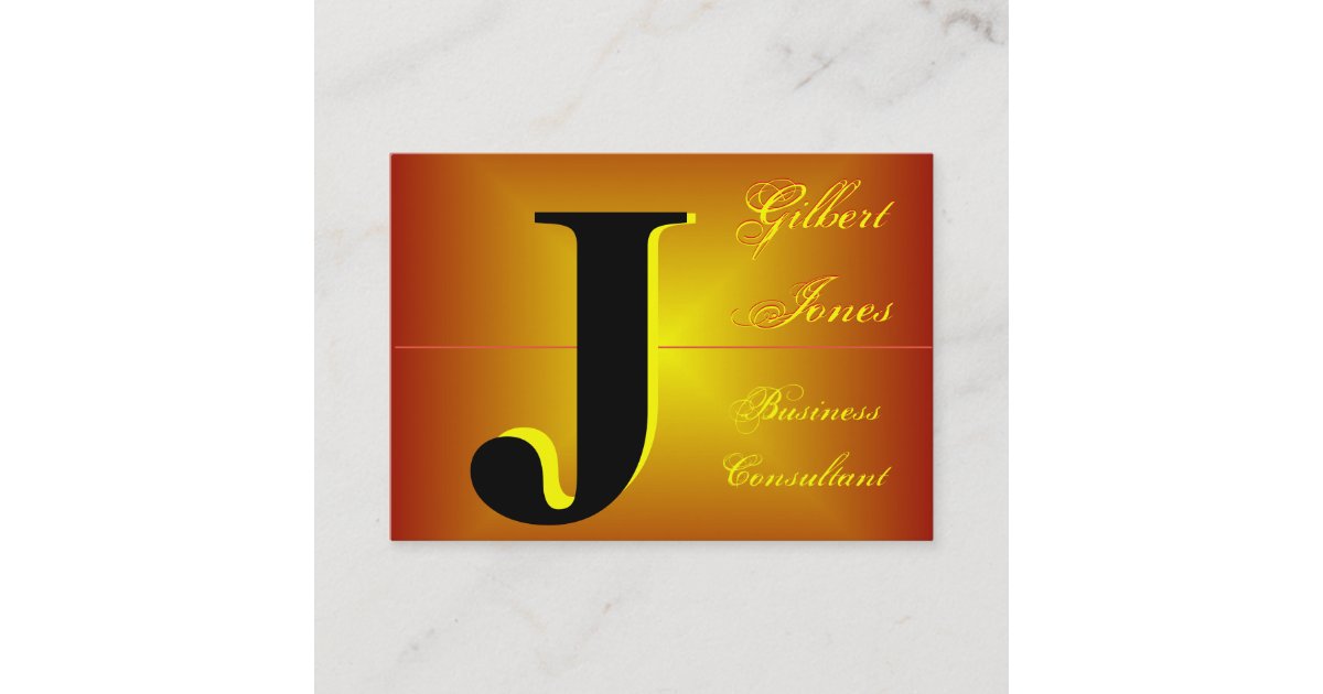 Two-Tone Geometric Monogram Business Card | Zazzle