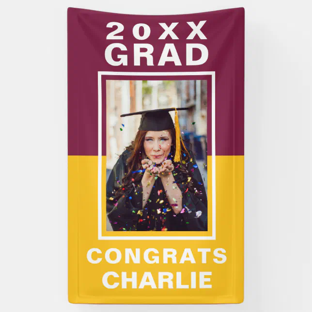 Two Tone Graduation Banner | Zazzle