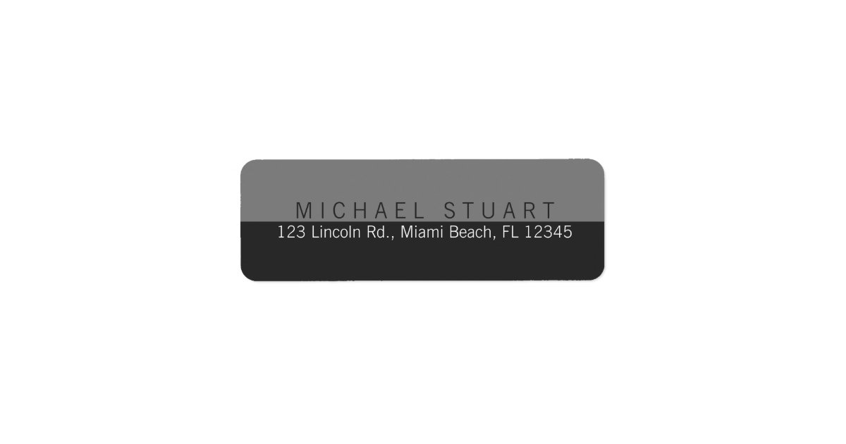 Two Tone | Simple Modern Minimalist Custom Color Label | Zazzle