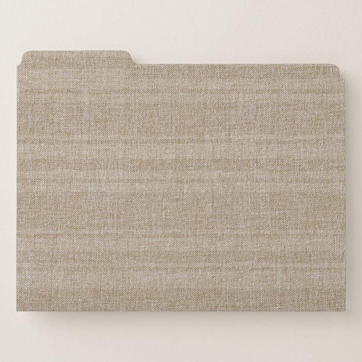 Two Tones Beige Faux Linen File Folder | Zazzle