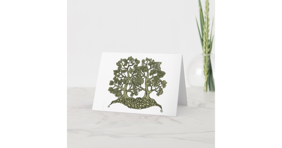 Two Trees intertwined Card | Zazzle