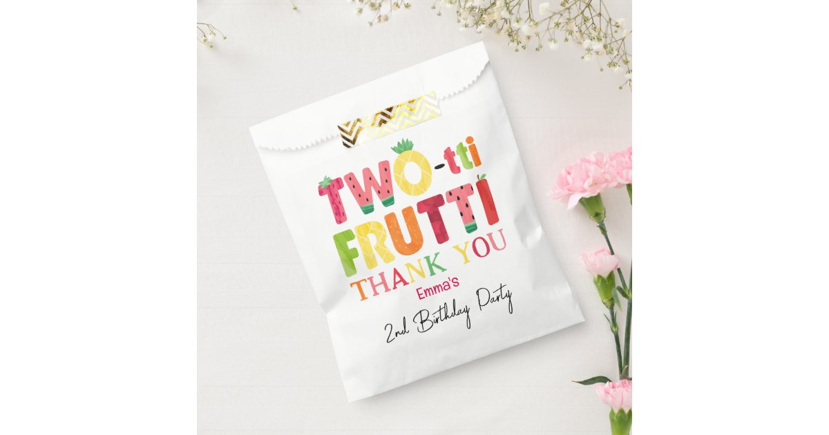 Two-tti Frutti Cutie Fruit 2nd Birthday Thank You Favor Bag | Zazzle