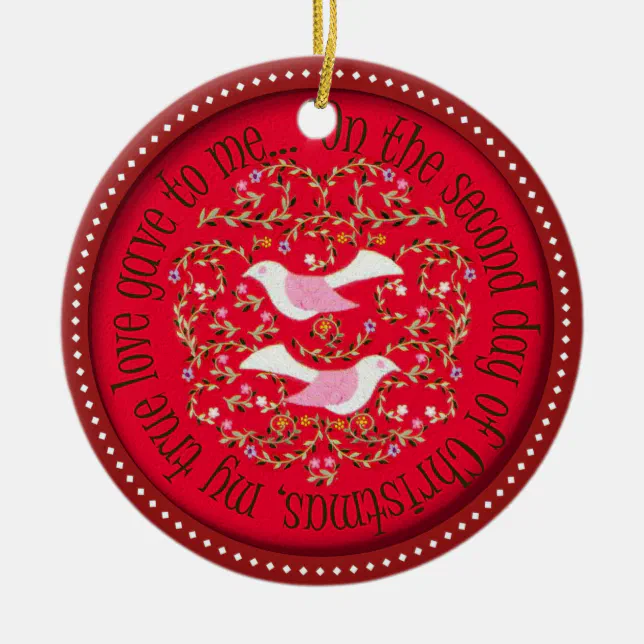 Two turtle doves ceramic ornament | Zazzle