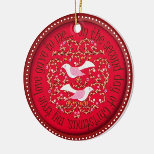 Two turtle doves ceramic ornament | Zazzle