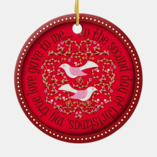 Two turtle doves ceramic ornament | Zazzle