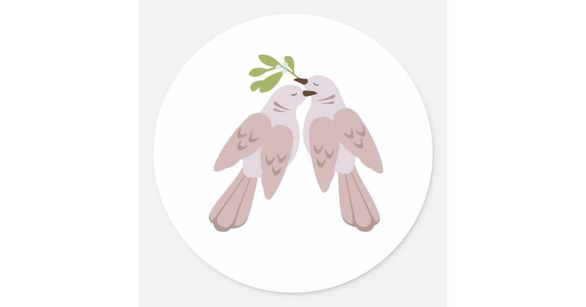 Two Turtle Doves Classic Round Sticker | Zazzle