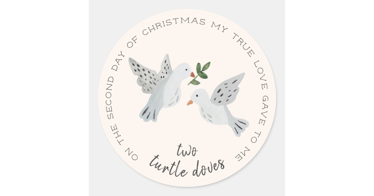 Two Turtle Doves Classic Round Sticker | Zazzle