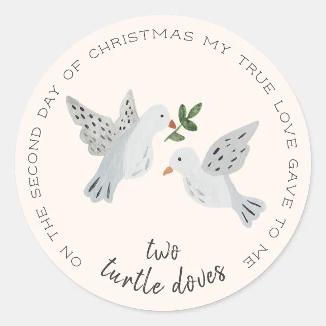 Two Turtle Doves Classic Round Sticker | Zazzle