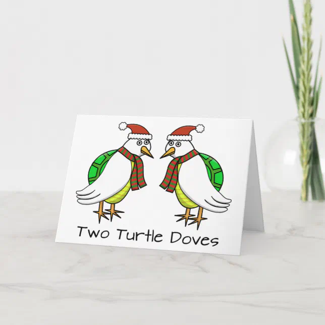 Two Turtle Doves Holiday Card | Zazzle