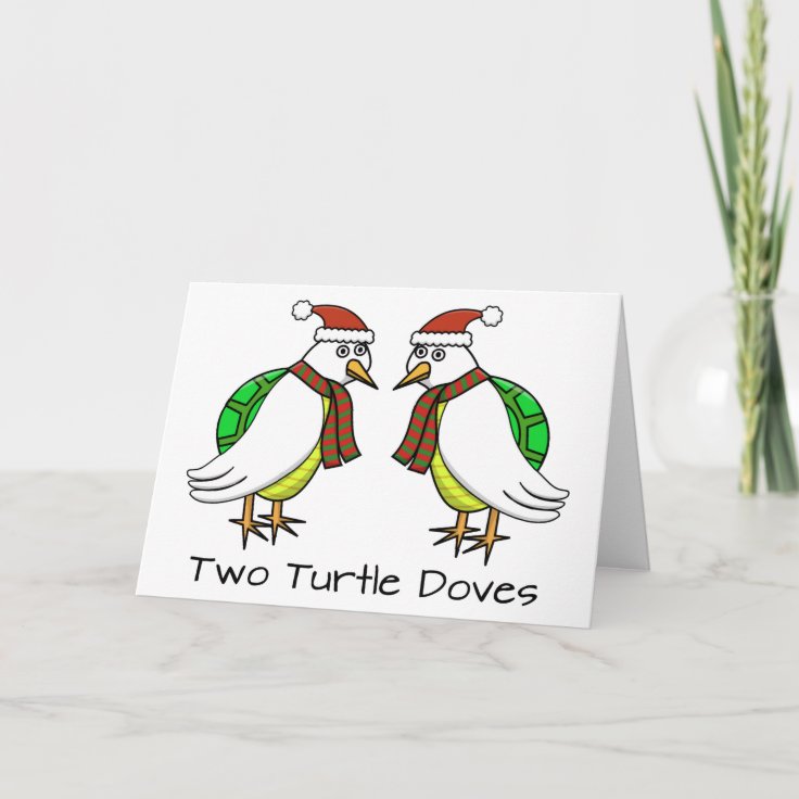 Two Turtle Doves Holiday Card | Zazzle