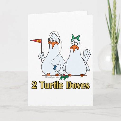 two turtle doves second 2nd day of christmas holiday card | Zazzle