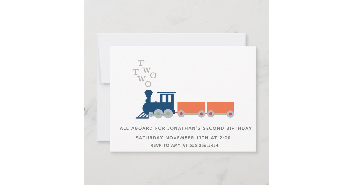 Two Two Train Invitation | Zazzle