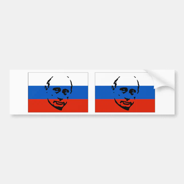 TWO Vladimir Putin/Russian Flag Bumper Sticker | Zazzle