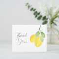 Two Watercolor Lemons Thank You Card | Zazzle