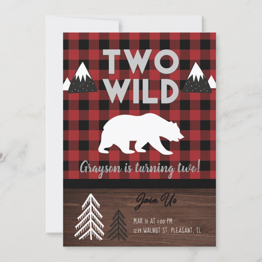Two Wild Birthday Invitation | Zazzle