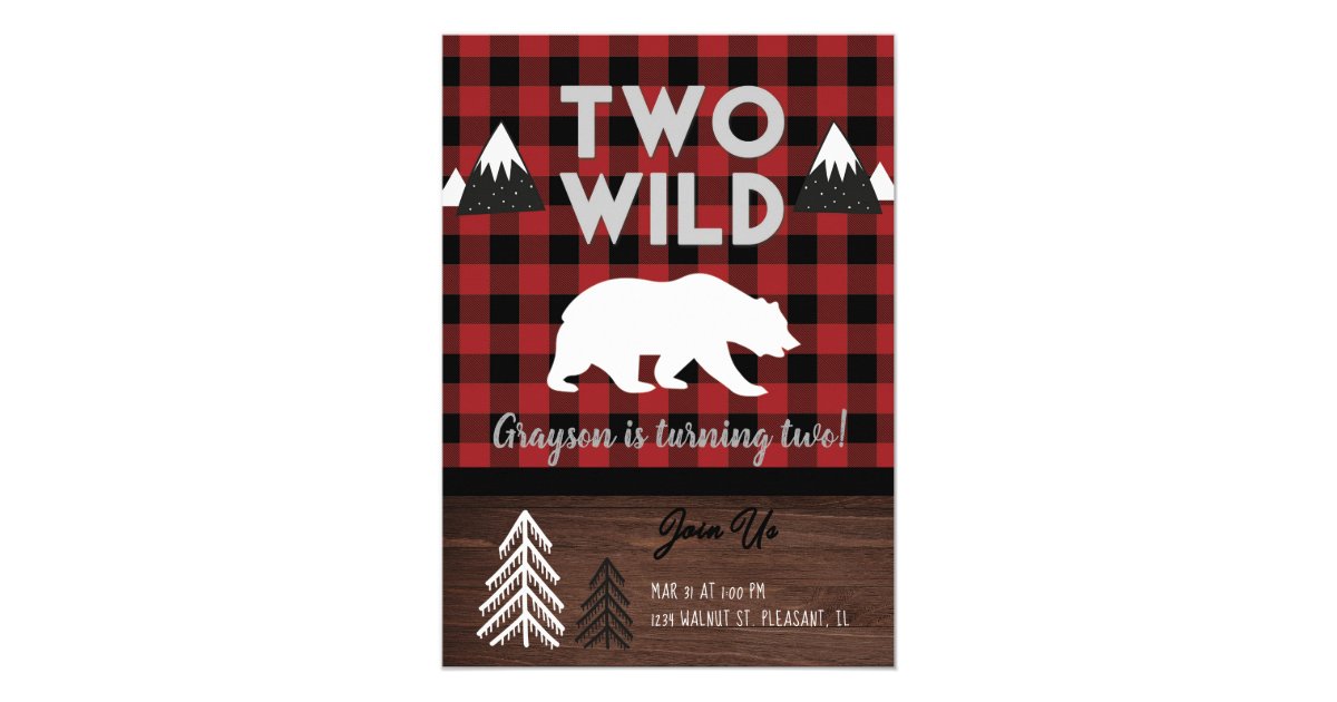 Two Wild Birthday Invitation | Zazzle.com