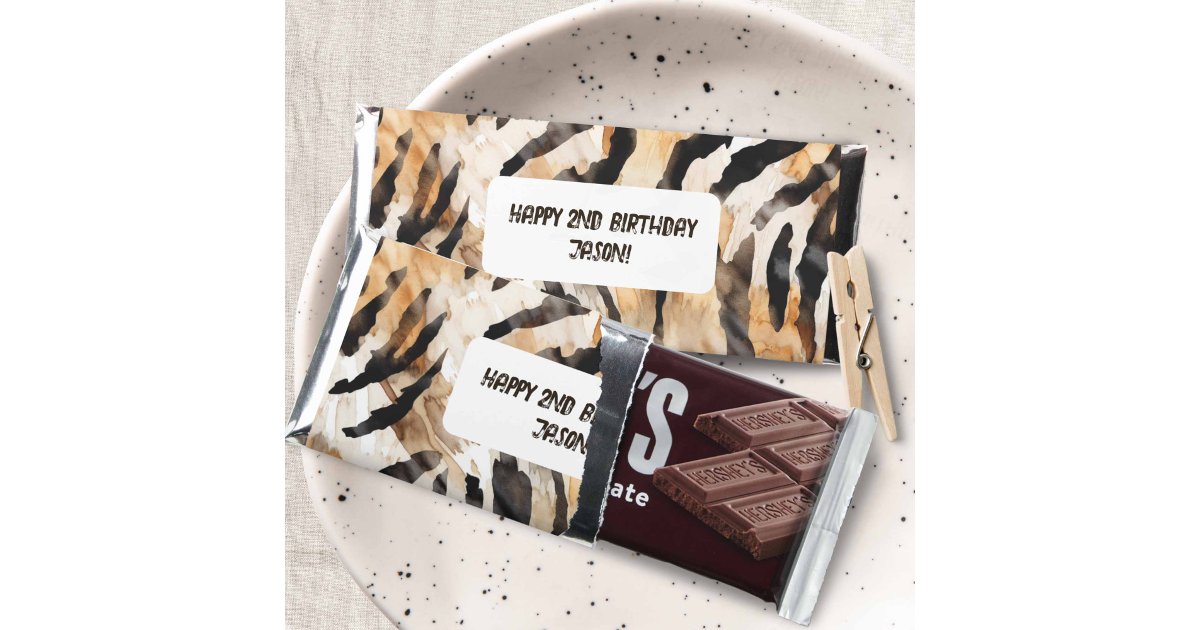 Two Wild Jungle Safari Animal skin pattern Hershey Bar Favors | Zazzle