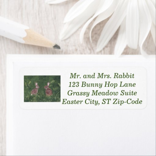 Two Wild Rabbits in the Grass Address Labels | Zazzle