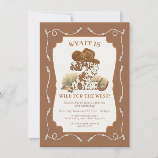 Two Wild West Cowboy Birthday Party Invitation | Zazzle
